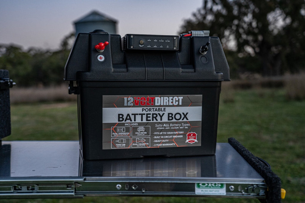 12 VOLT DIRECT Plug & Play Portable Dual Battery Box Powerstation Kit ...